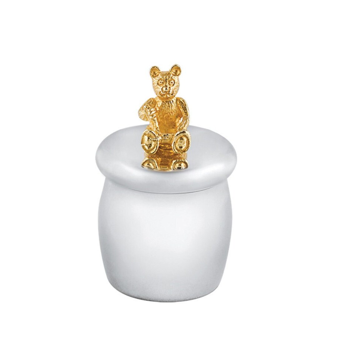 Sterling Silver Teddy Bear Tooth Fairy Box, Gold Plated Accent - Etsy