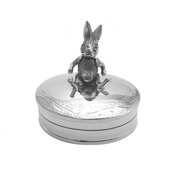 Rabbit Pill Box Keepsake Victorian Style 925 Sterling Silver | Etsy