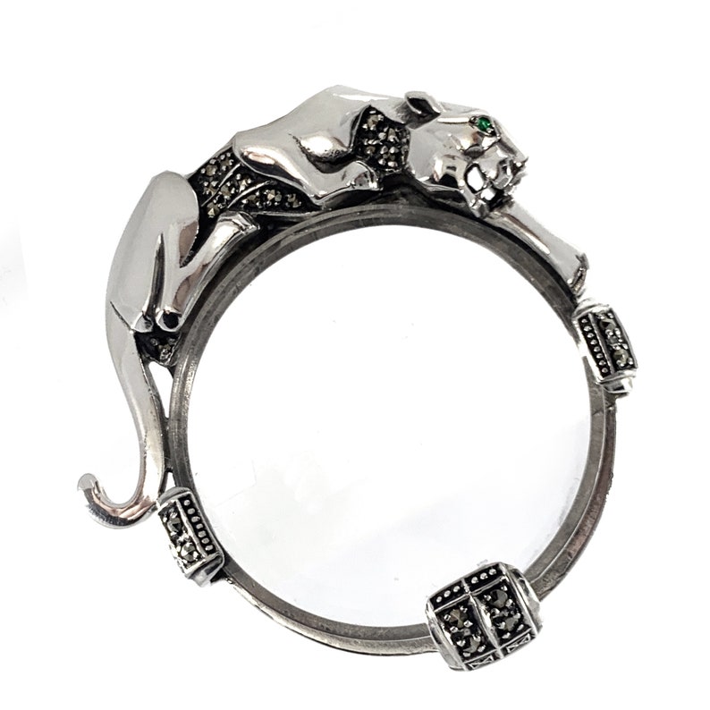 Panther Magnifying Glass Pendant Art Deco Style 925 Sterling Etsy