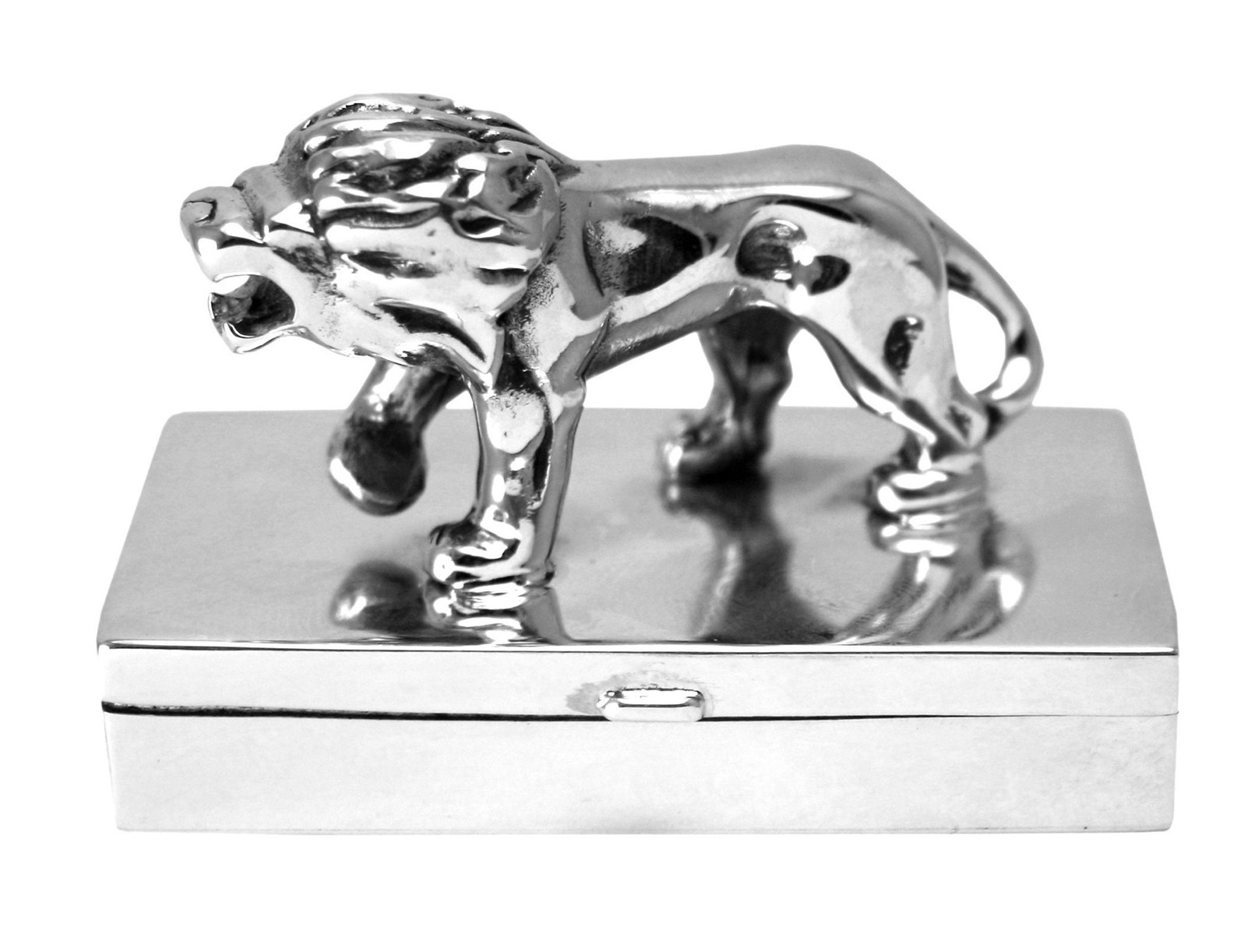 Lion Pill Box Keepsake Victorian Style 925 Sterling Silver English ...
