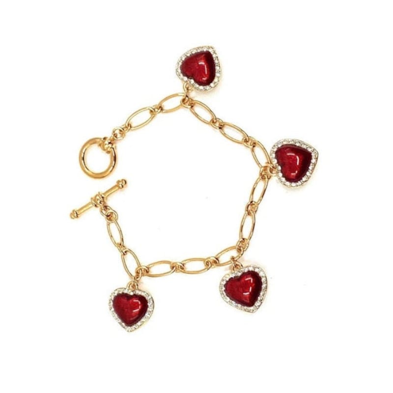 Red Heart Bracelet - Etsy
