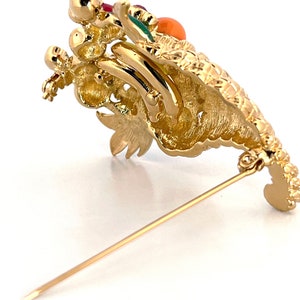 Thanksgiving Cornucopia Horn of Plenty Pin Brooch Style Gold - Etsy