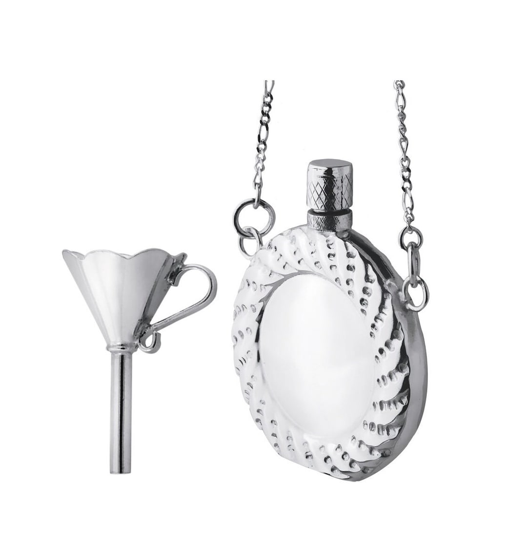 Rope Design Perfume Bottle and Funnel Set Victorian Style 925 Sterling ...