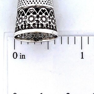 Floral Pattern Victorian Style Thimble Sterling Silver 925 English ...
