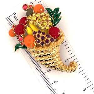 Thanksgiving Cornucopia Horn of Plenty Pin Brooch Style Gold - Etsy