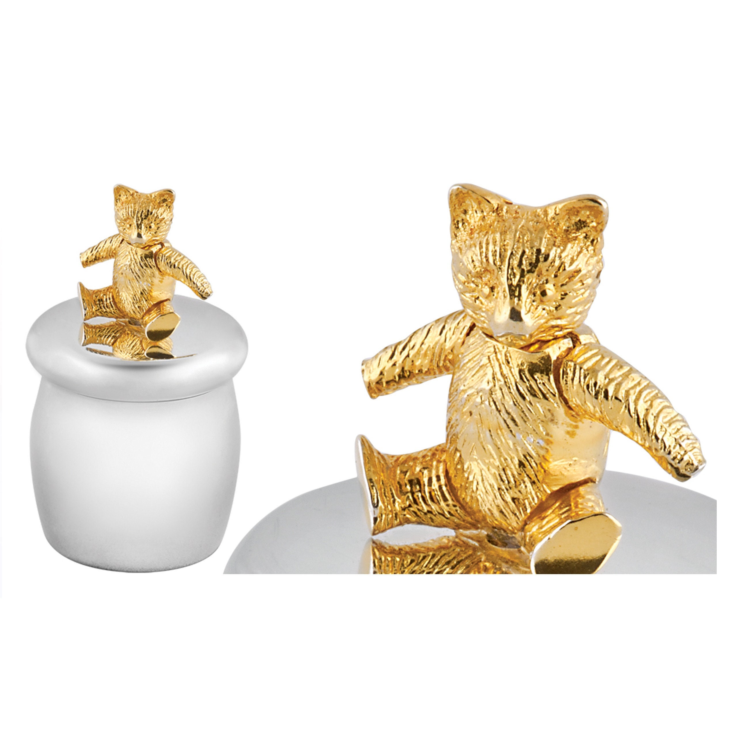 Sterling Silver Tooth Fairy Box: Gold Plated Teddy Bear, English ...