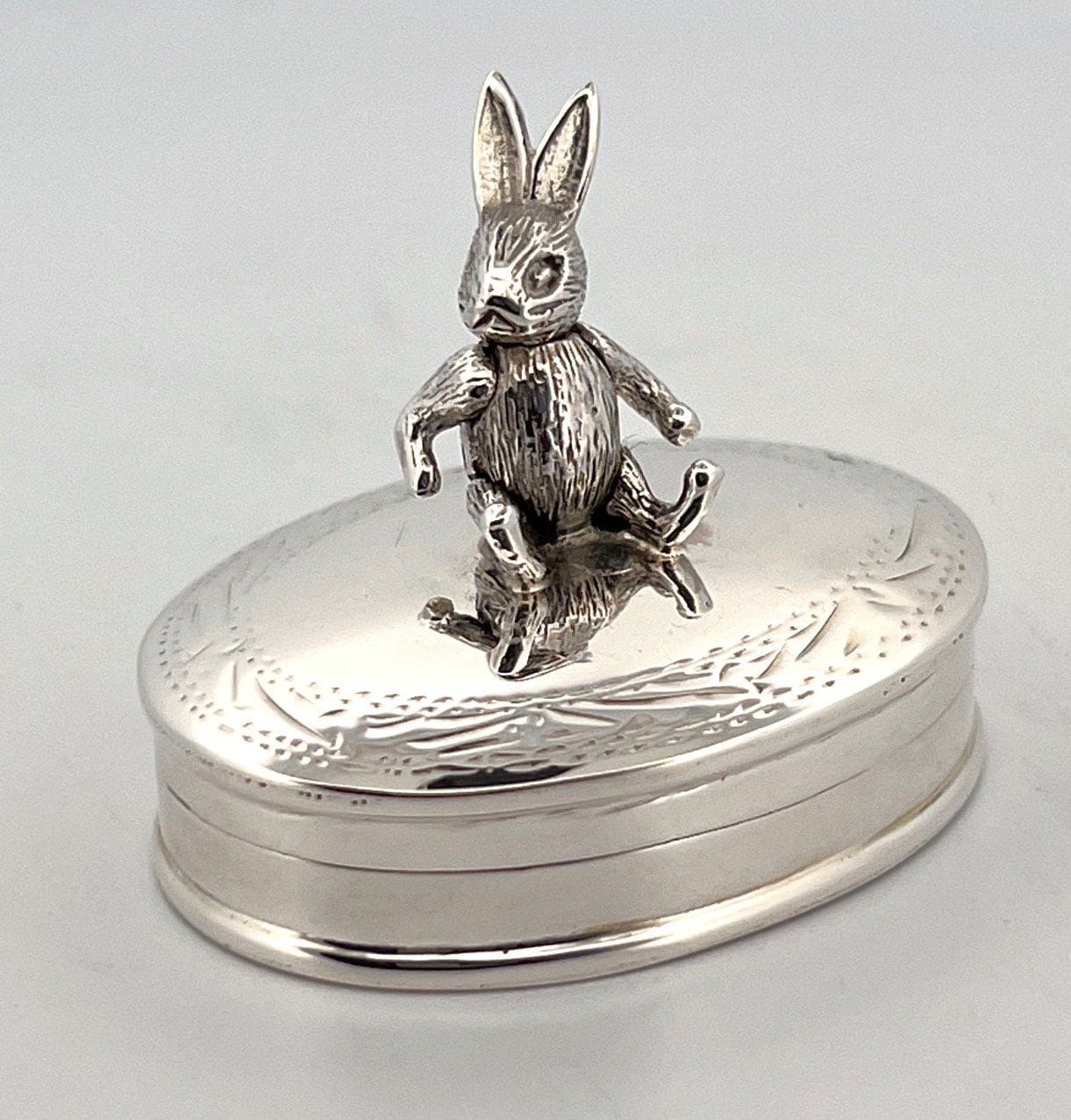 Rabbit Pill Box Keepsake Victorian Style 925 Sterling Silver - Etsy