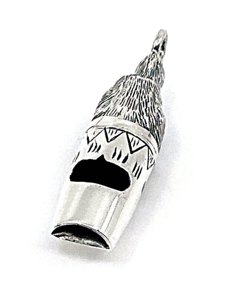 Gun Dog Whistle Pendant Victorian Style 925 Sterling Silver English ...