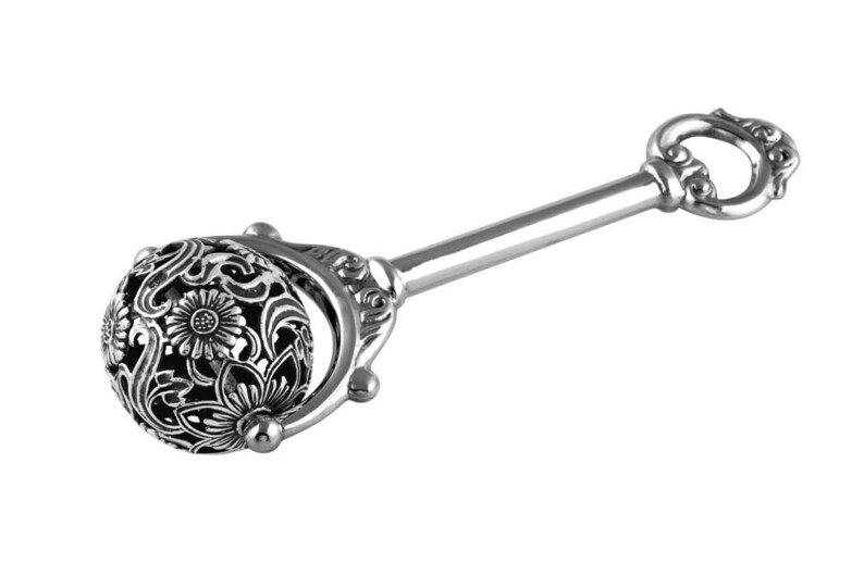 Spinning Baby Rattle Victorian Style 925 Sterling Silver - Etsy
