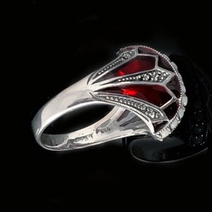 Elegant Ring Elizabethan Style 925 Sterling Silver English Hallmarks ...