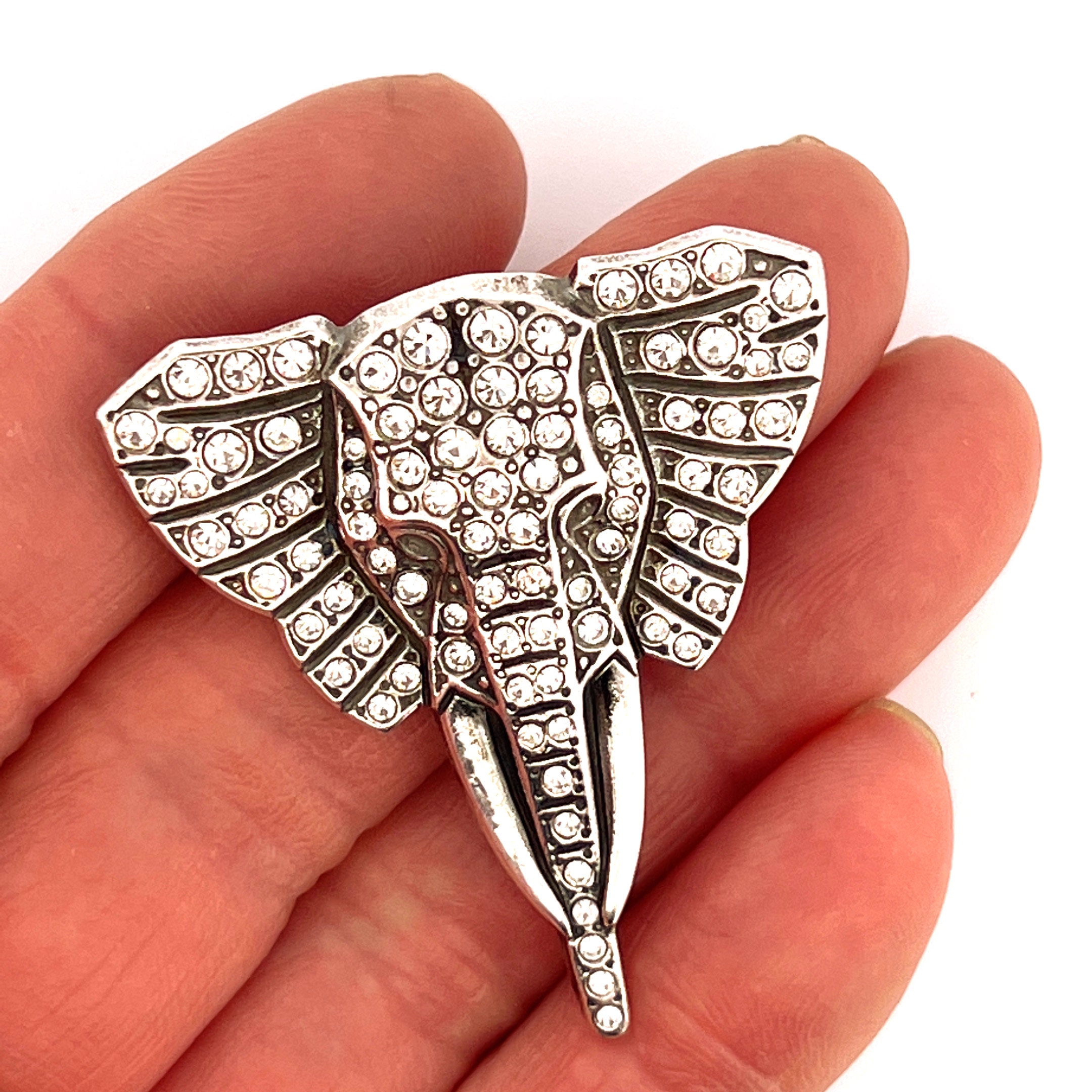 Elephant Pin Brooch 925 Sterling Silver English Hallmarks Set - Etsy