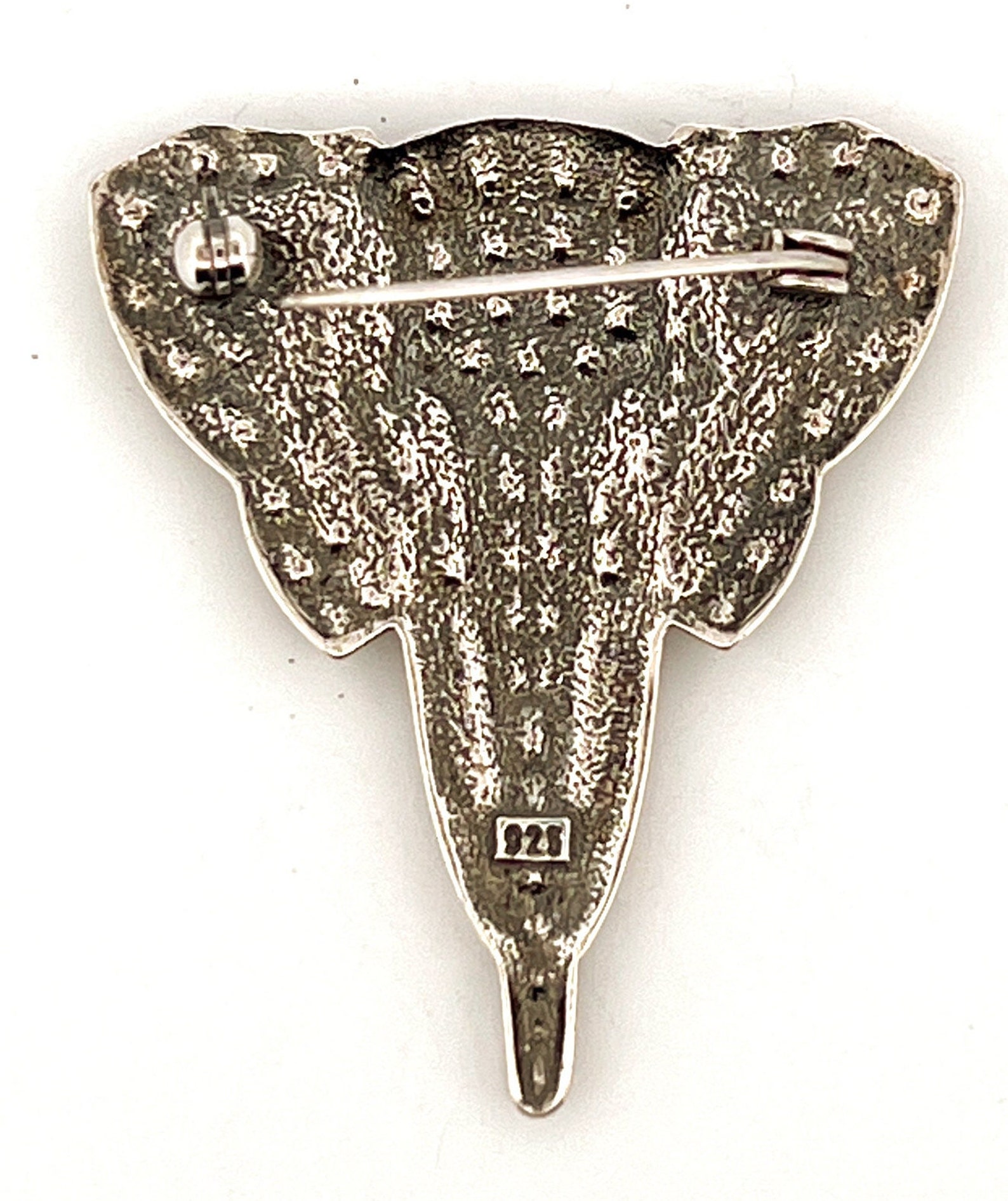 Elephant Pin Brooch 925 Sterling Silver English Hallmarks Set With ...