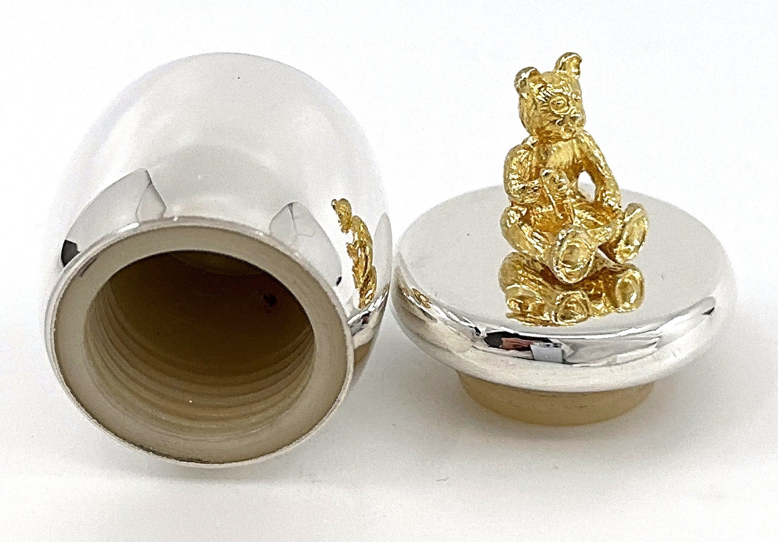 Sterling Silver Teddy Bear Tooth Fairy Box, Gold Plated Accent - Etsy