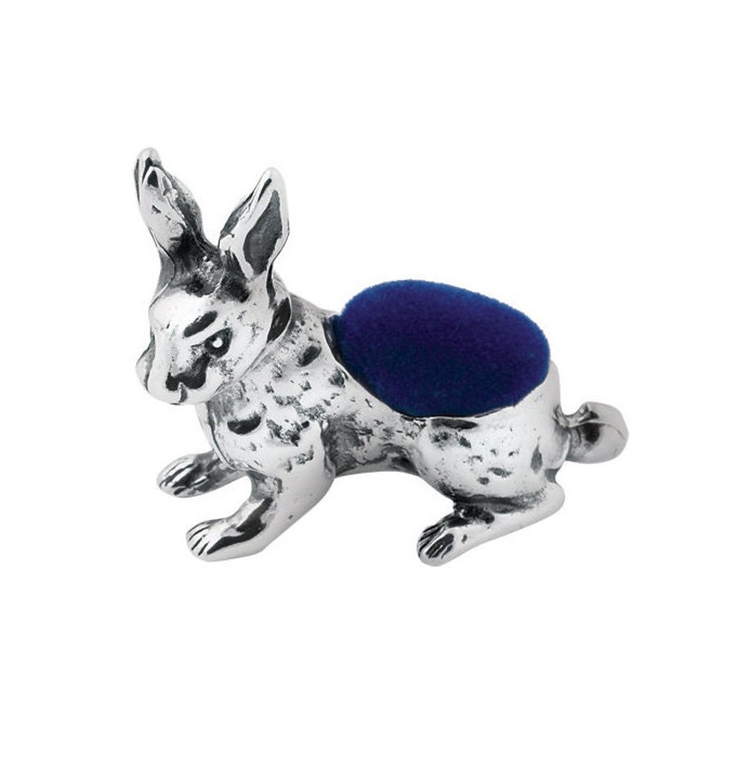Rabbit Pin Cushion Victorian Style 925 Sterling Silver English ...