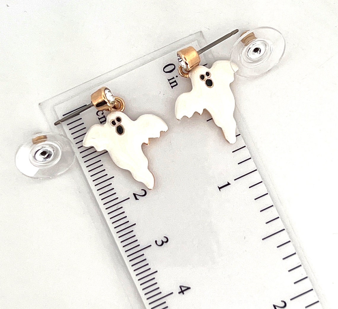 Ghosts Go Boo Earrings Gold Plated Metal Alloy With Enamel and ...