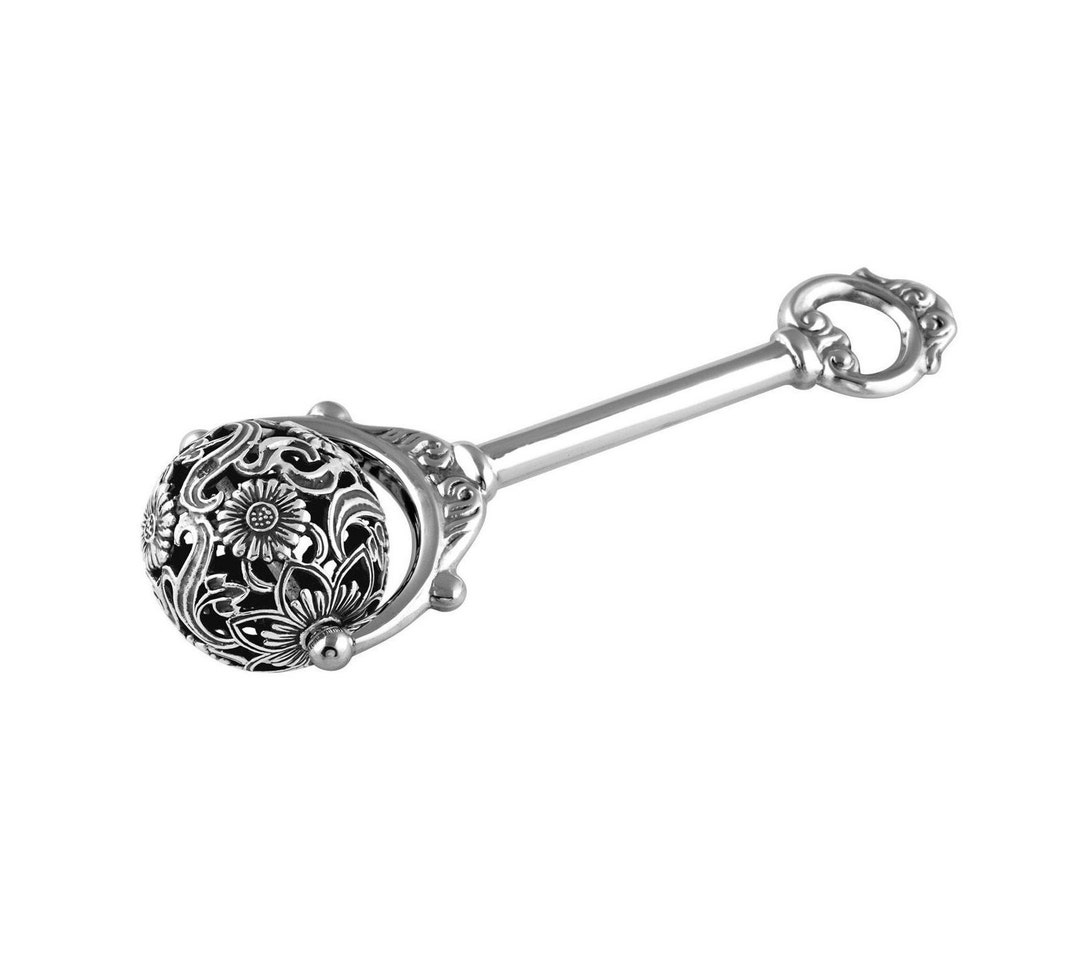 Spinning Baby Rattle Victorian Style 925 Sterling Silver English ...