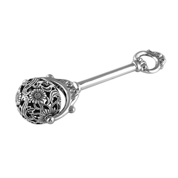 Silver Baby Rattles - Etsy
