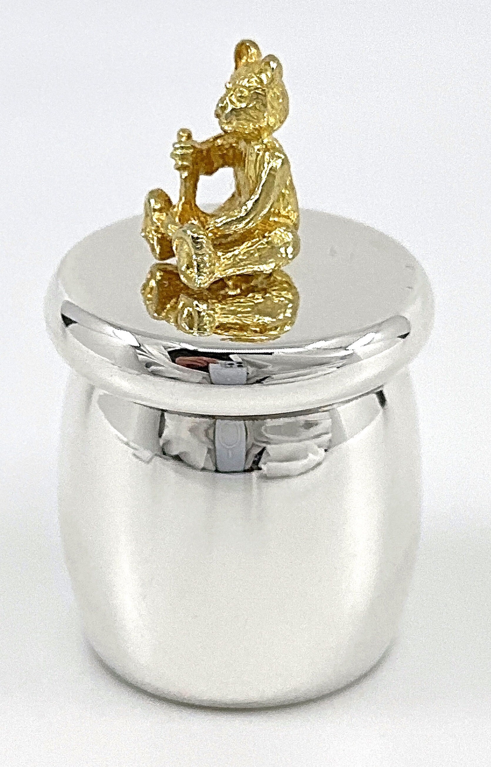 Sterling Silver Teddy Bear Tooth Fairy Box, Gold Plated Accent - Etsy