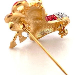 Christmas Stocking Pin Brooch Gold Plated Metal Alloy Set With Enamel ...