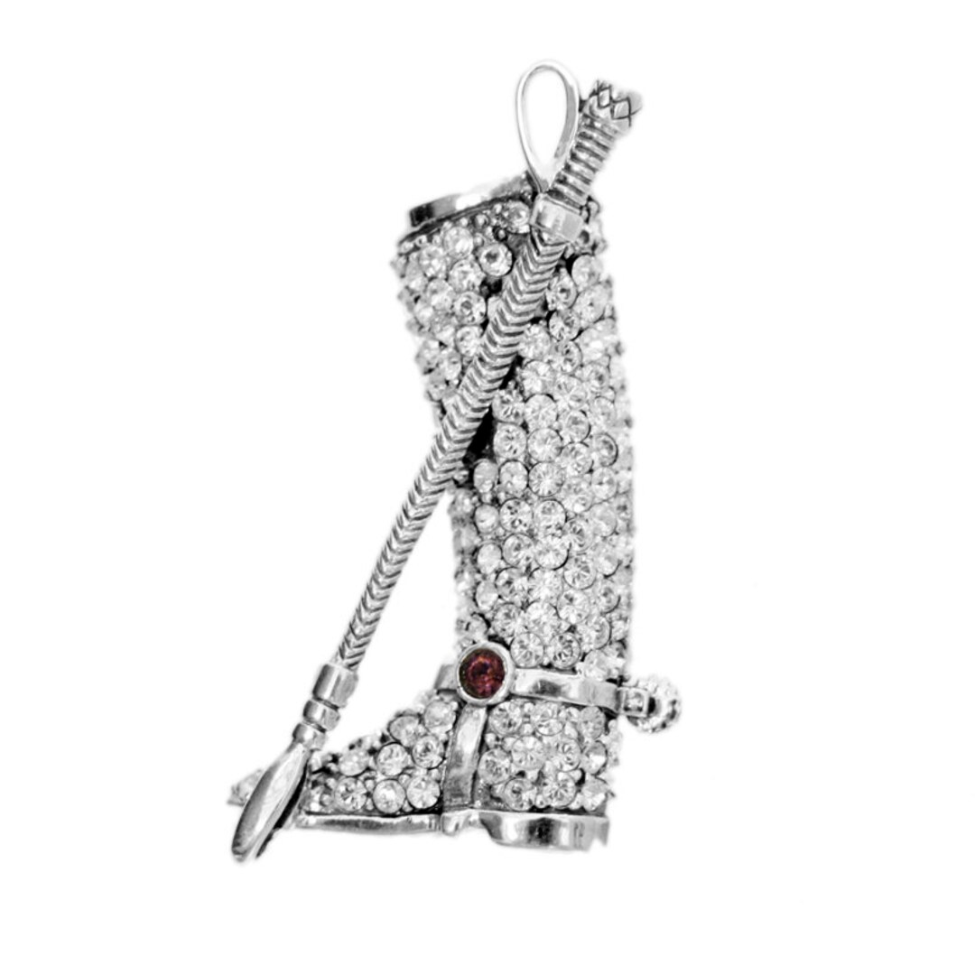 Riding Boot and Crop Pin Brooch 925 Sterling Silver English Hallmarks ...