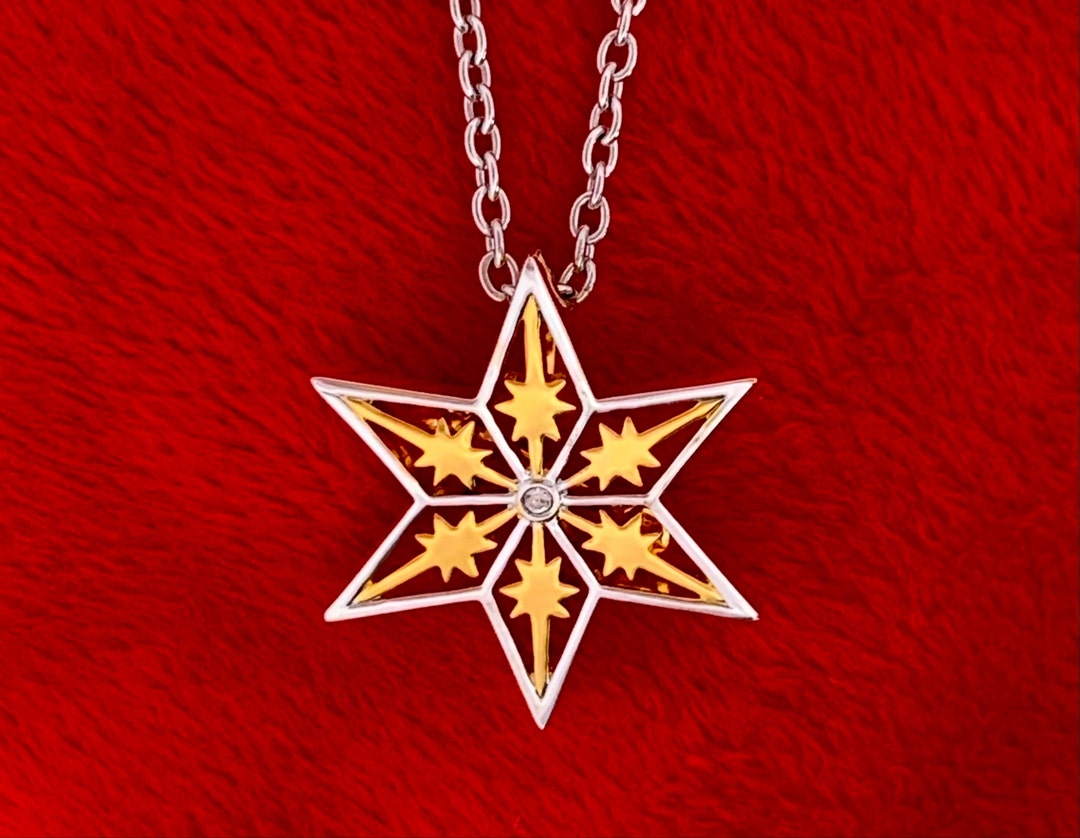 Christmas Star of Bethlehem Pin Brooch Pendant Necklace Gold and ...