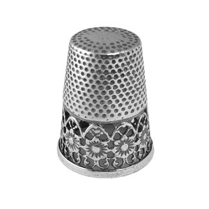 Floral Pattern Victorian Style Thimble Sterling Silver 925 English ...