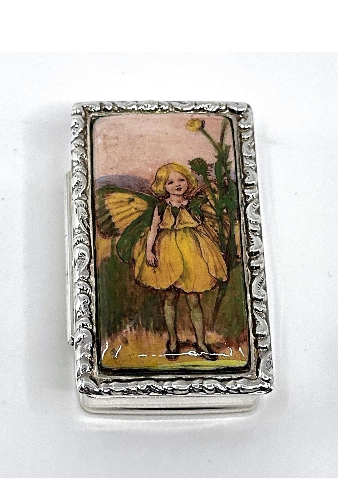 Summer Flower Fairy Pill Box 925 Sterling Silver English Hallmarks Set ...