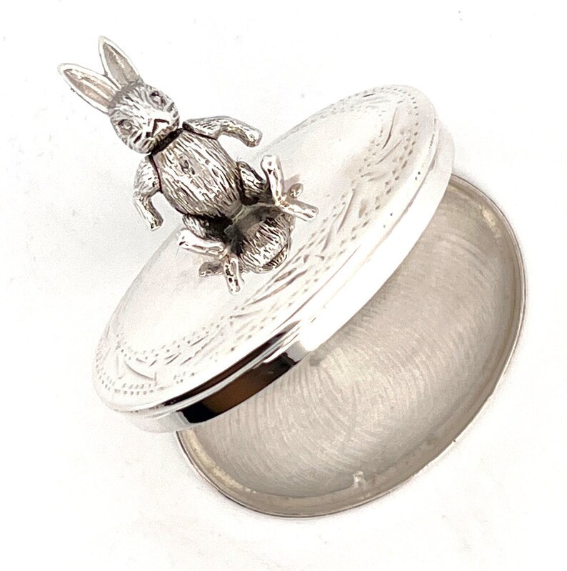 Rabbit Pill Box Keepsake Victorian Style 925 Sterling Silver - Etsy
