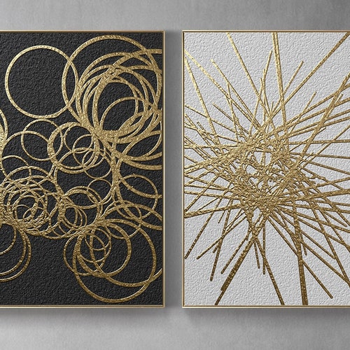 Luxury Gold Posters Made on Canvas Wall Art Home Decor - Etsy