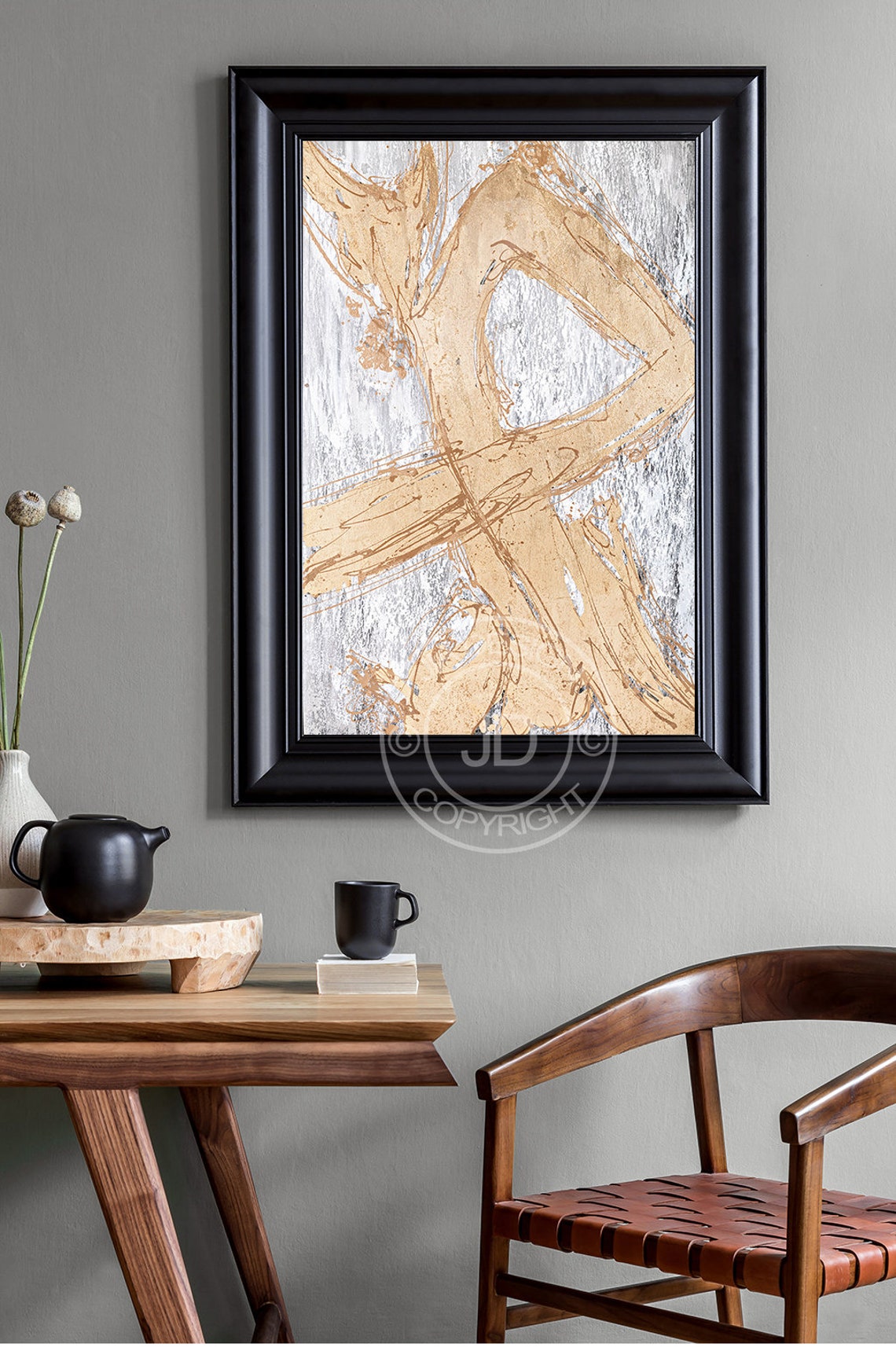 Abstract Brush Stock With Highlights of Metallic Gold on - Etsy