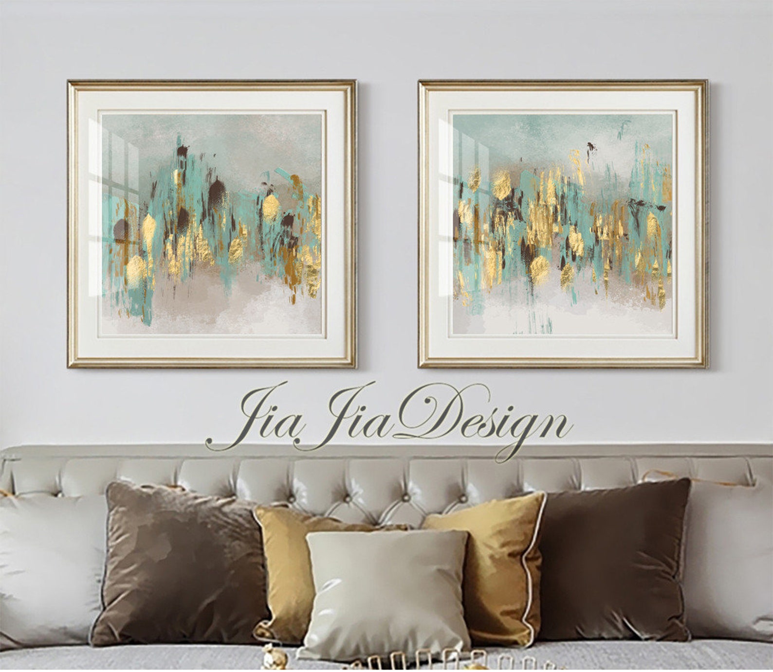 2 Pieces Hand Painted High Quality Abstract Wall Art | Etsy