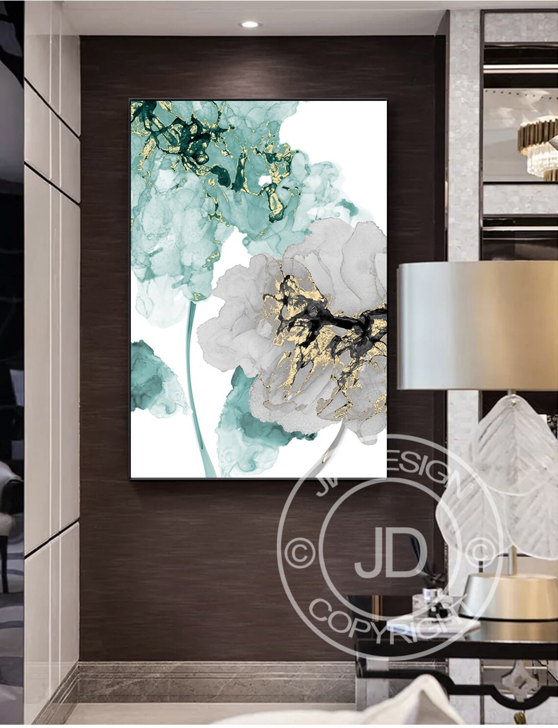 Luxury Abstract Gold Fluid Art Painting Alcohol Ink - Etsy