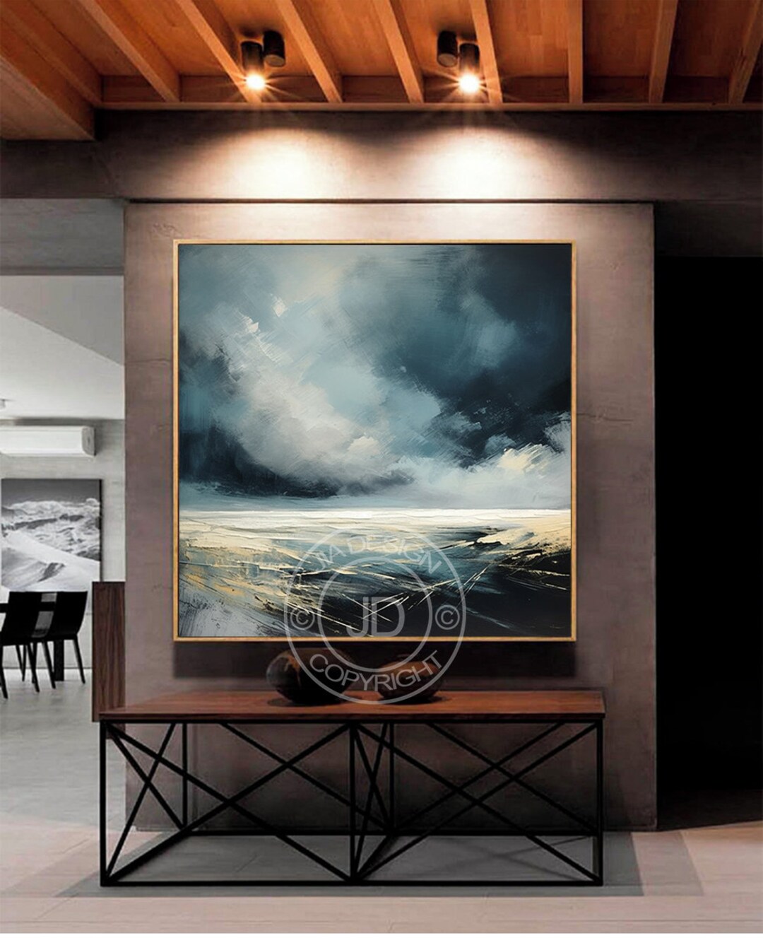 Abstract Painting of a Dark Sky With Storm Clouds, Abstract Seascapes ...