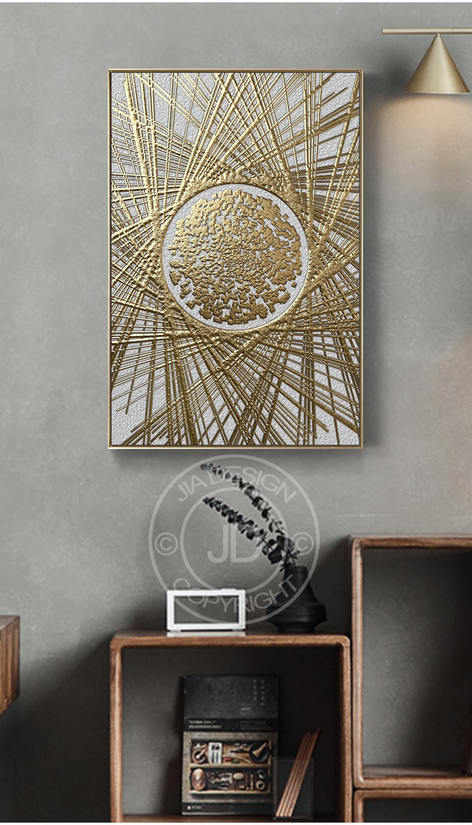 Abstract Gold Line Poster Luxury Gold Silver Series Wall Art | Etsy