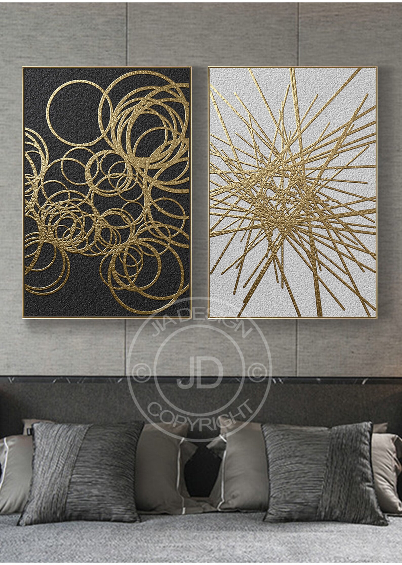 Luxury Gold Silver Series, Wall Art Printable, Digital Print Poster ...