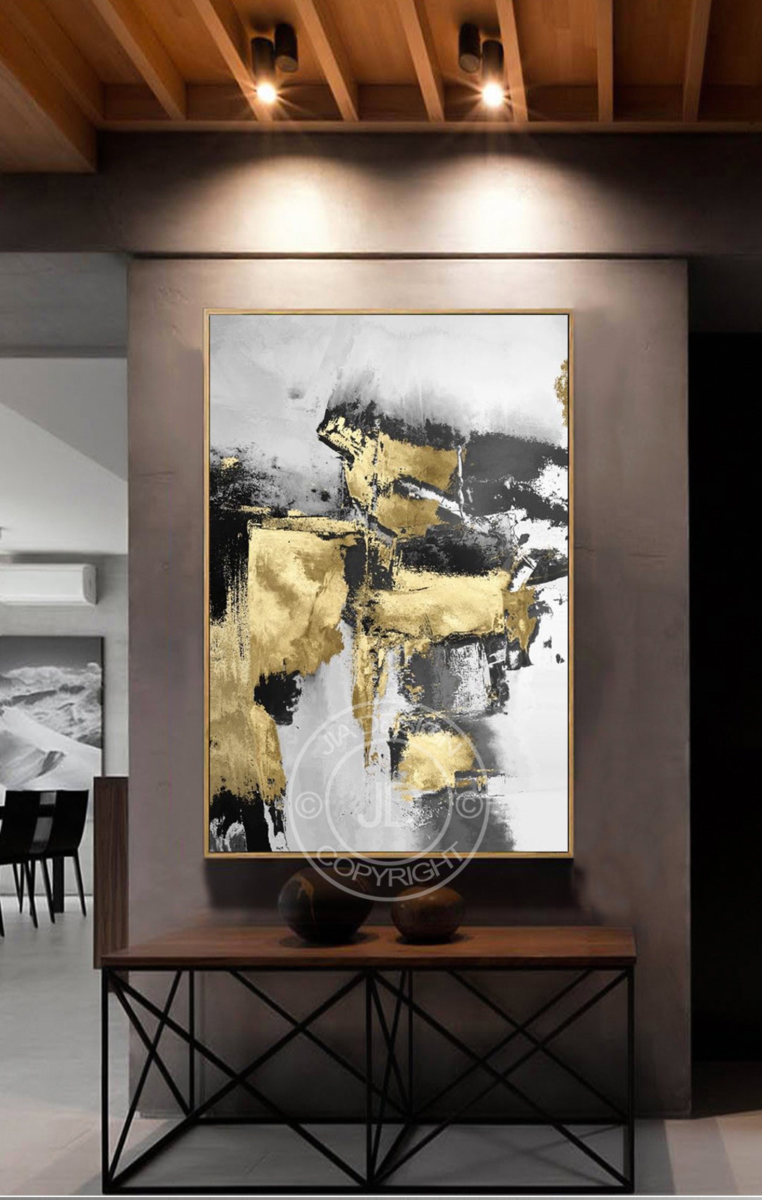 Printable Wall Art, Digital Prints, Modern Abstract Gold & Black Luxury ...