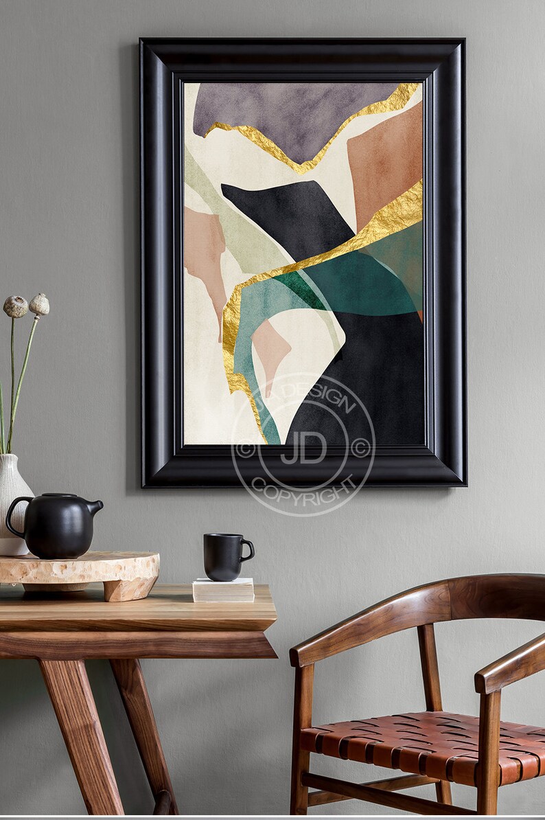 Modern Abstract Geometric Color Block Poster Canvas Art - Etsy