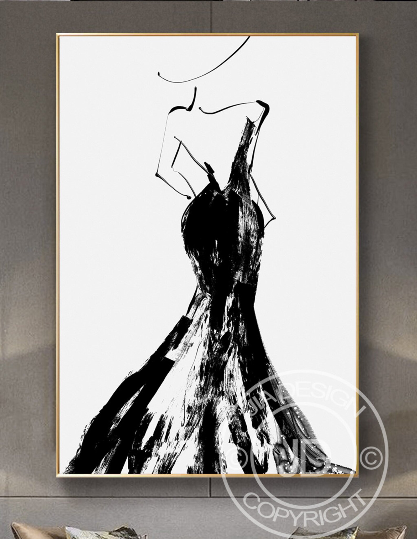 Abstract Black & White Original Modern Luxury Beauty Dress for | Etsy