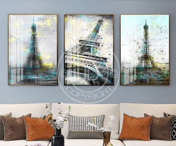 3 Sets the Eiffel Tower Wall Art Printable La Tour Eiffel | Etsy