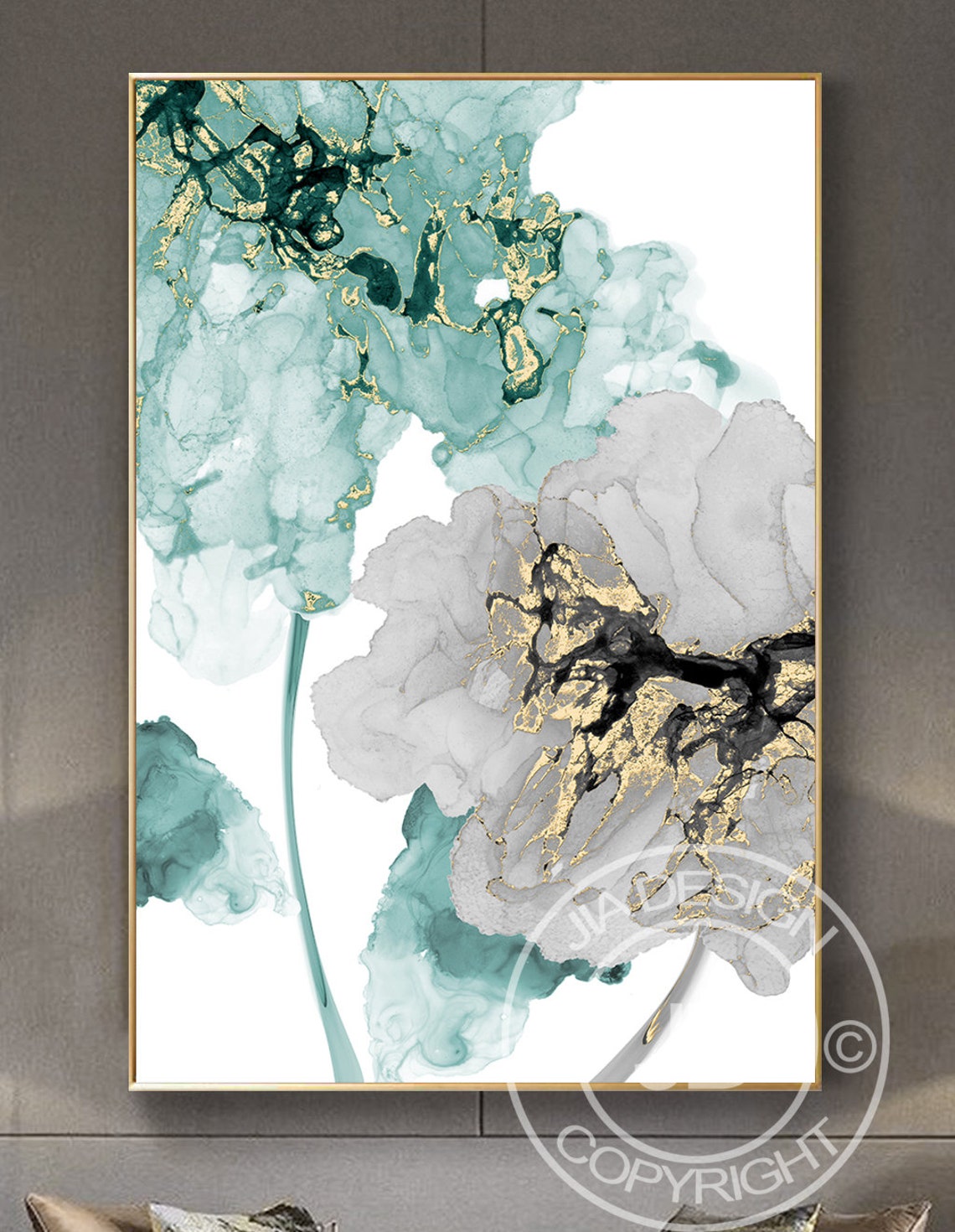 Luxury Abstract Gold Fluid Art Painting Alcohol Ink - Etsy