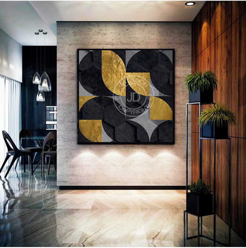 Abstract Geometric Pattern Metal Poster Printable Luxury - Etsy
