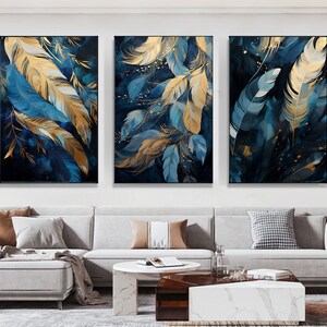Feather Printable, Set of 3 Feather Prints, Downloadable Feather ...