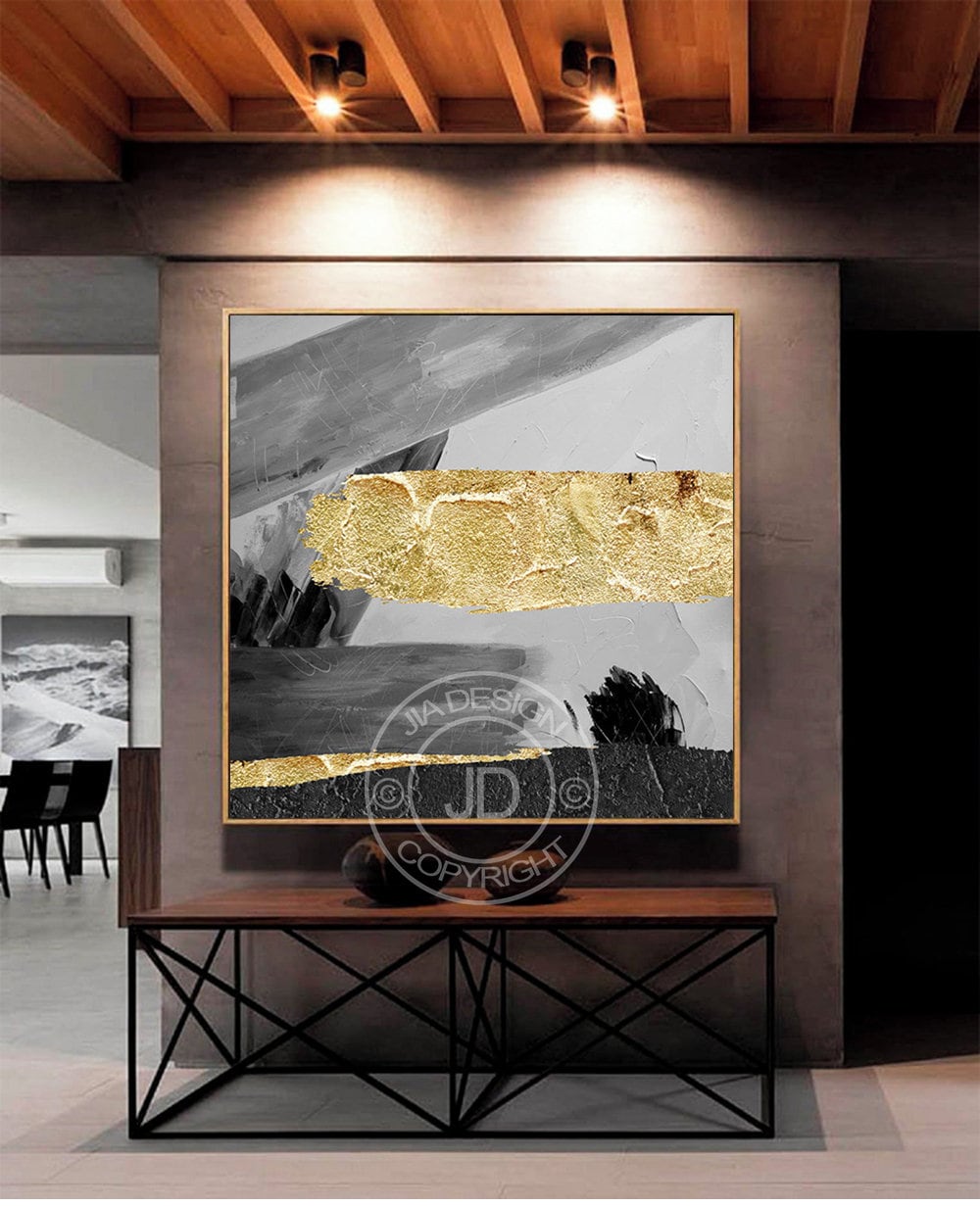 Luxury Golden Brush Square Painting Printable Instant - Etsy