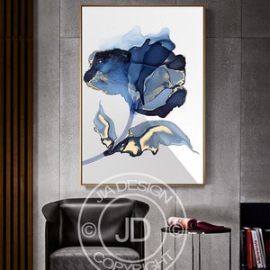 Abstract Watercolor Rose Painting, Luxury Printable Large Wall Art ...