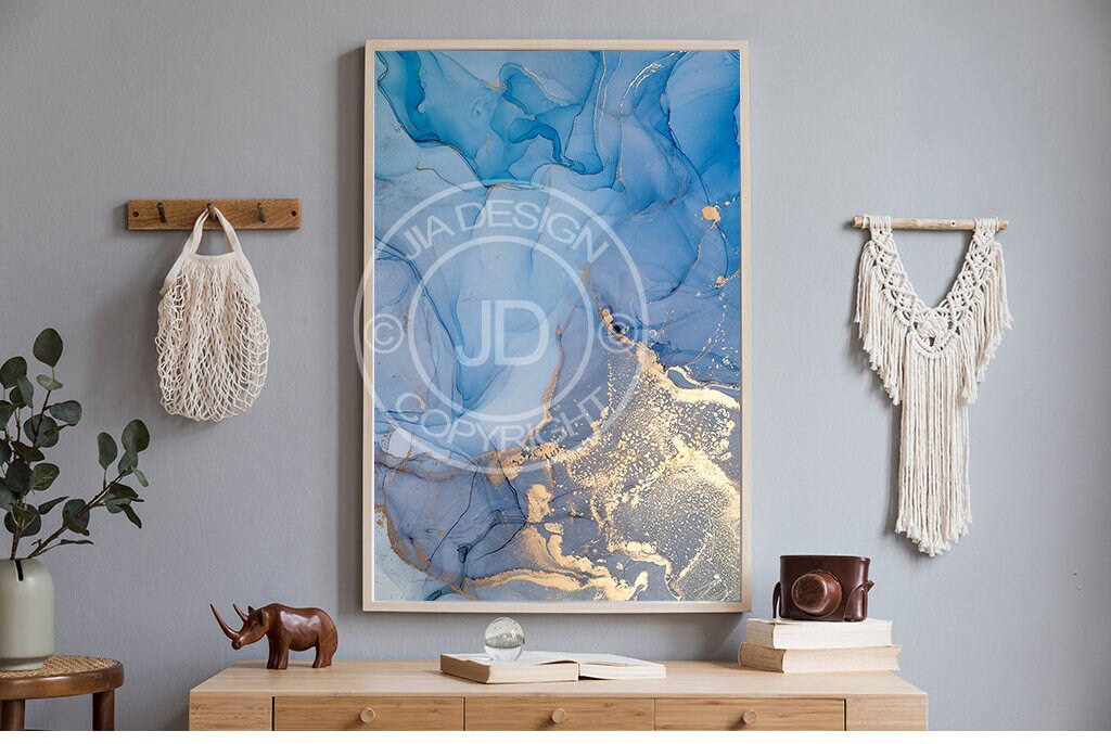 Abstract Blue Texture Background Design Wallpaper Poster - Etsy