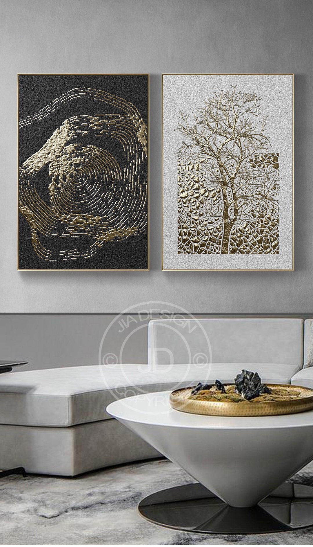 Luxury Gold Silver Series, Wall Art Printable, Digital Print Poster, 3D ...