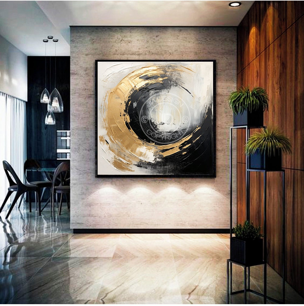 Luxury Wall Art Printable an Abstract Painting in Black and - Etsy