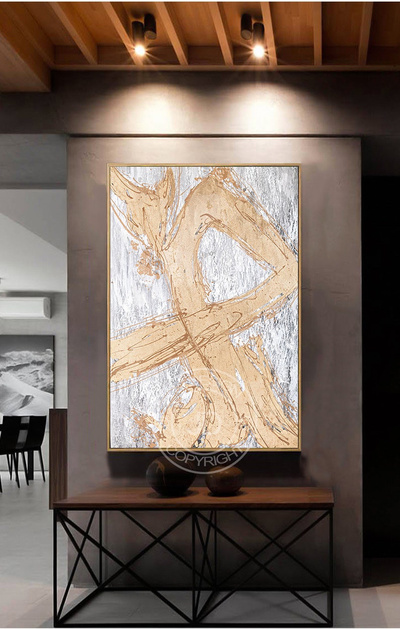 Abstract Brush Stock With Highlights of Metallic Gold on - Etsy