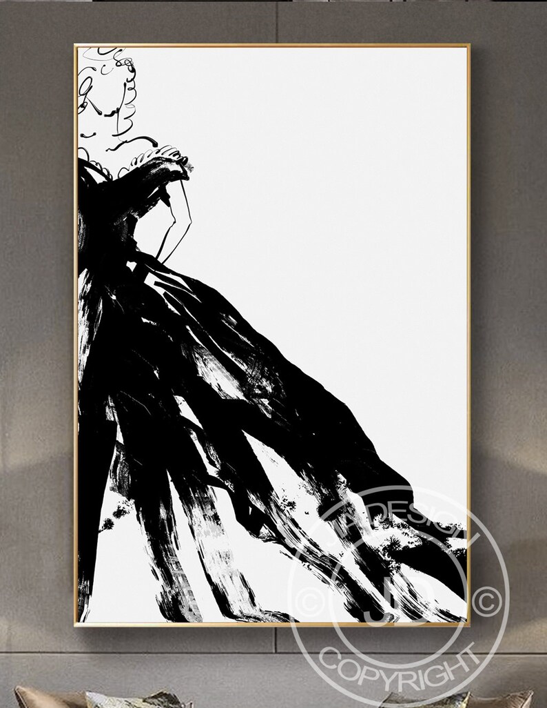 Black and White Instant Download Printable Abstract Lady - Etsy