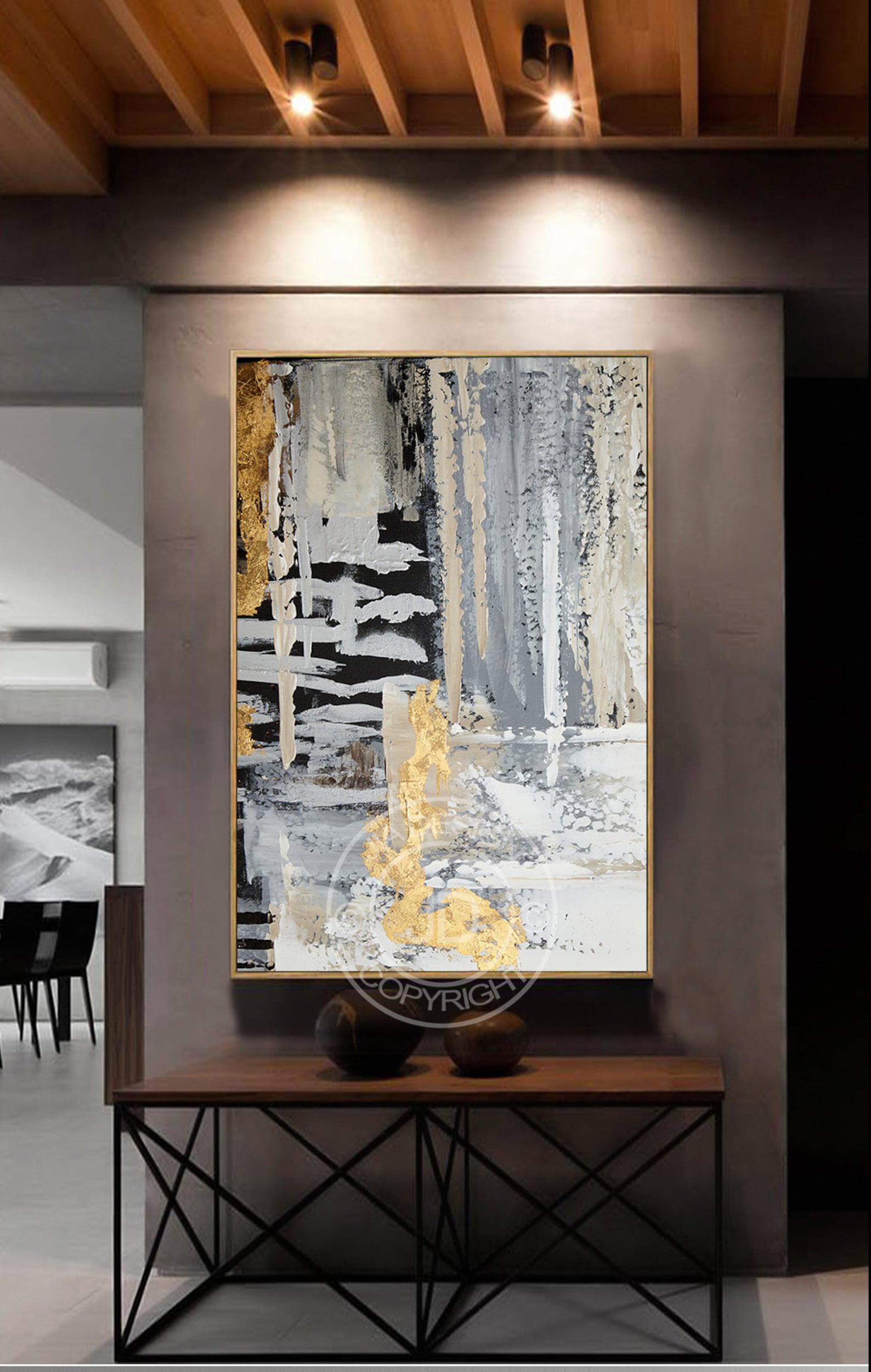 Abstract Transitional Artwork Oil Painting Interplay of | Etsy